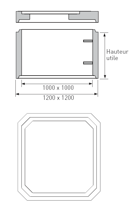 Dalle supérieure regard béton carré BONNA SABLA