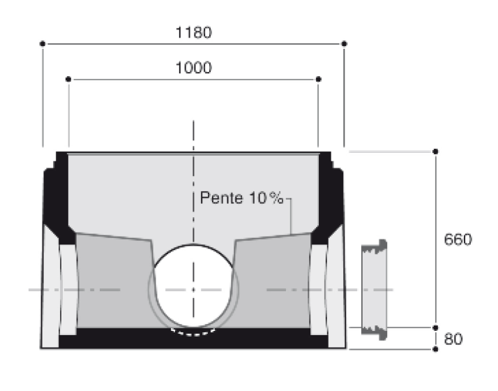 Regard béton circulaire cunette préformée D1000 STRADAL