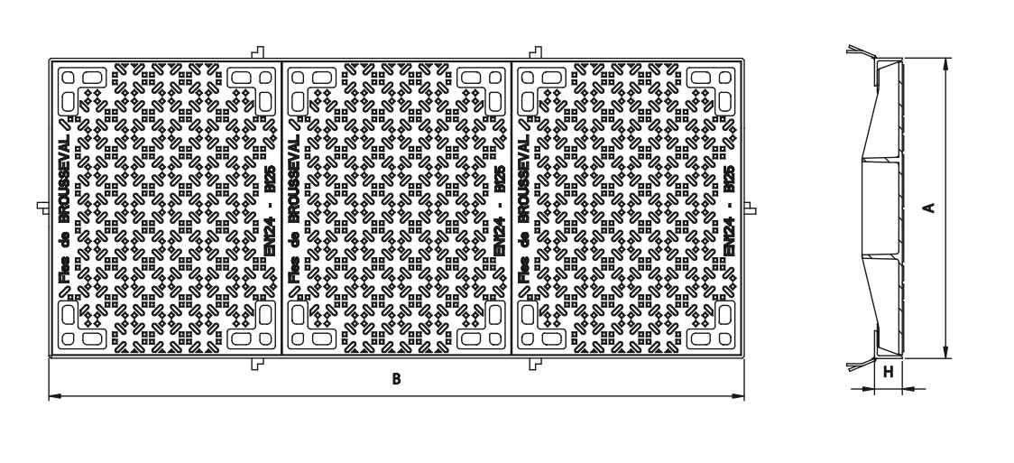 Tampon fonte avec cadre B125 sans logo Télécom SOVAL